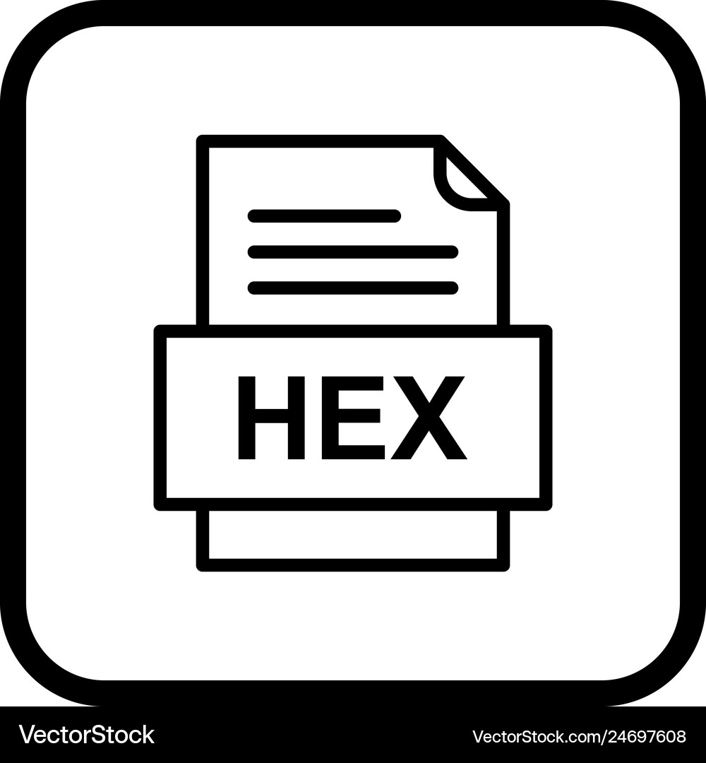 Hex file document icon Royalty Free Vector Image