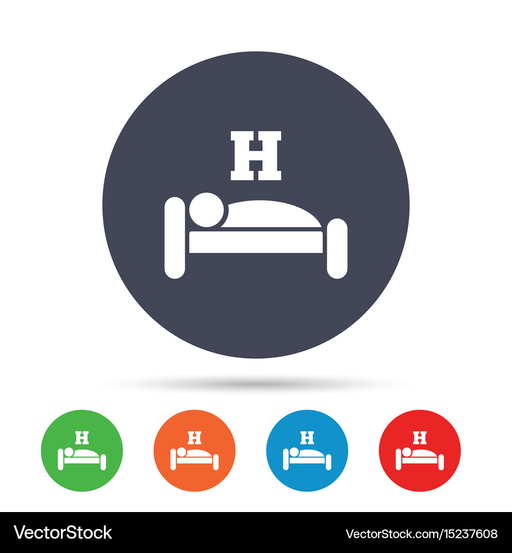 Hotel sign icon rest place sleeper symbol Vector Image