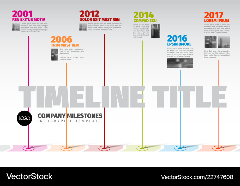 Infographic company milestones timeline template Vector Image