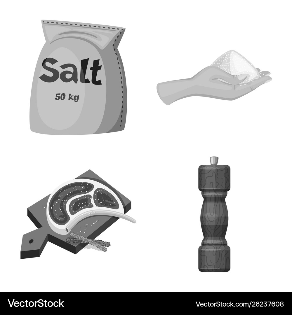 Isolated object salt and food sign collection Vector Image