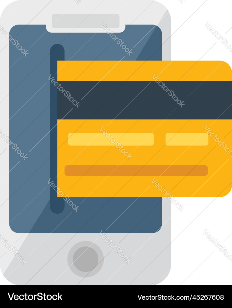 Mobile credit card icon flat money pay Royalty Free Vector
