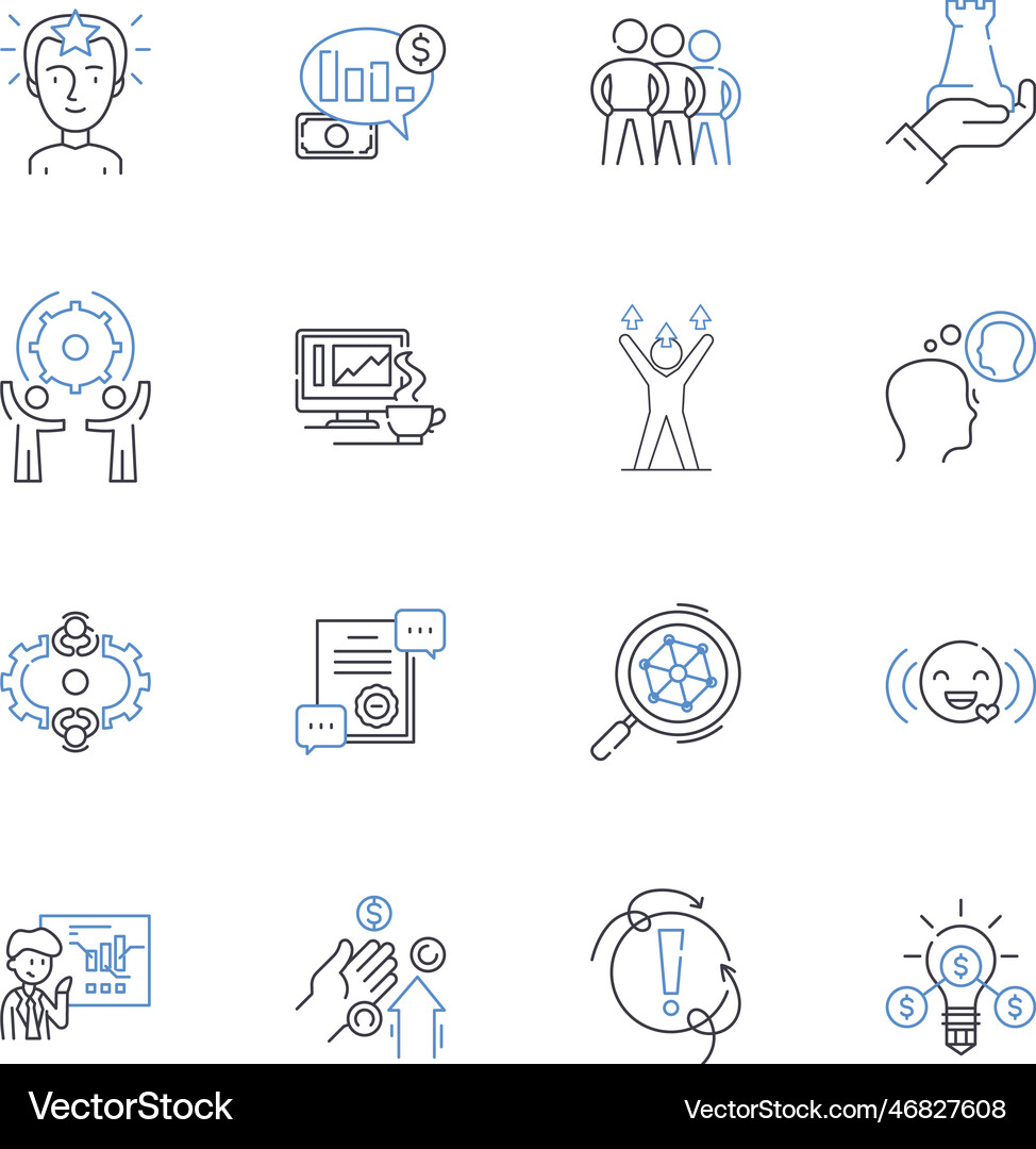 Office expansion line icons collection Royalty Free Vector