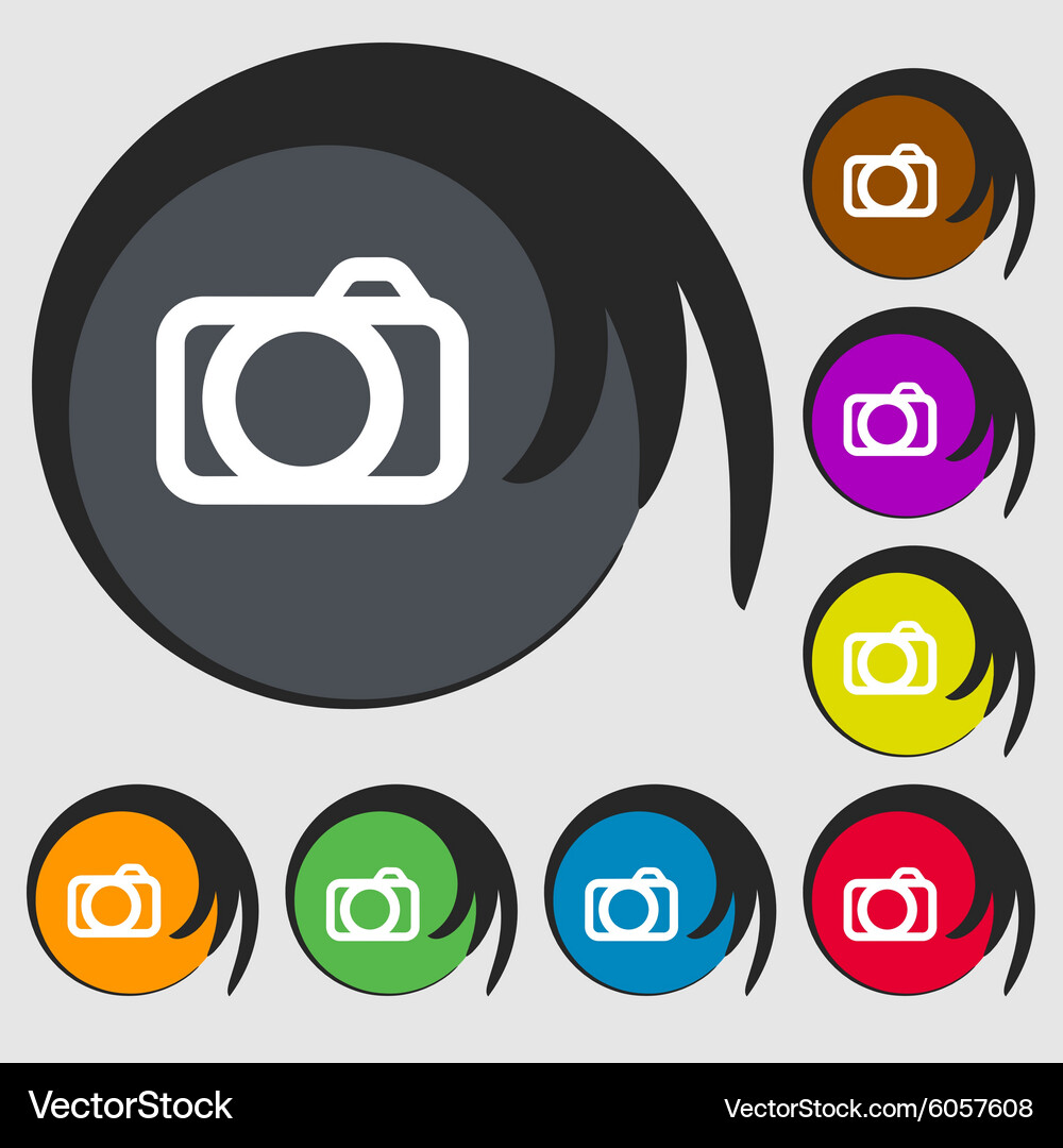 Photo camera sign icon digital symbol Royalty Free Vector