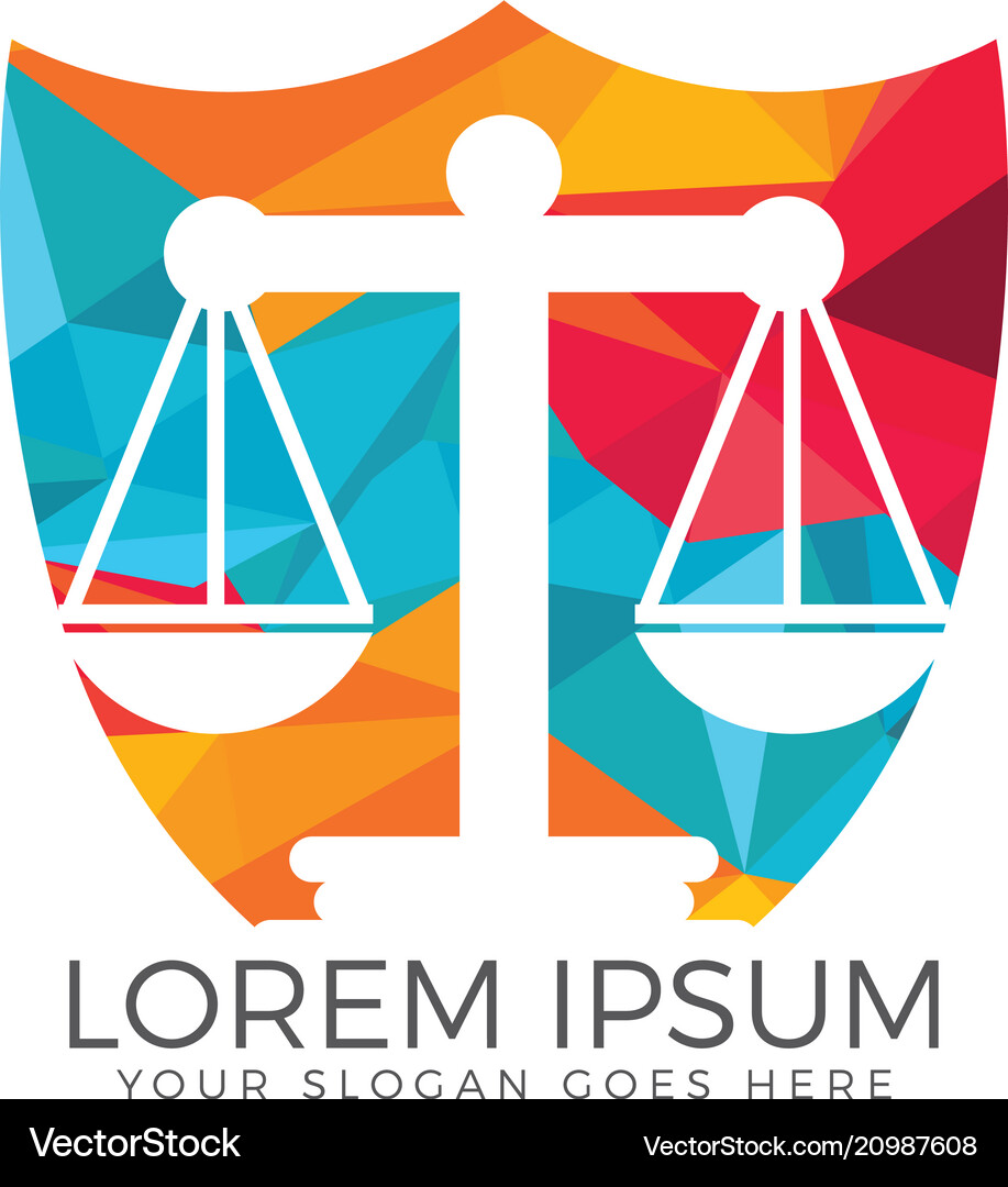 Scale of justice logo design Royalty Free Vector Image