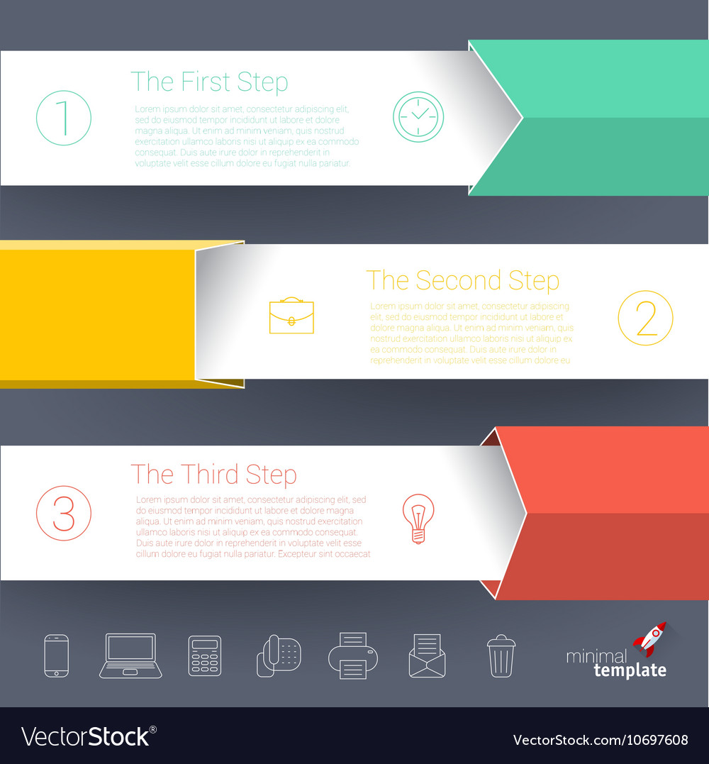 Steps step chart and graph mock up Royalty Free Vector Image