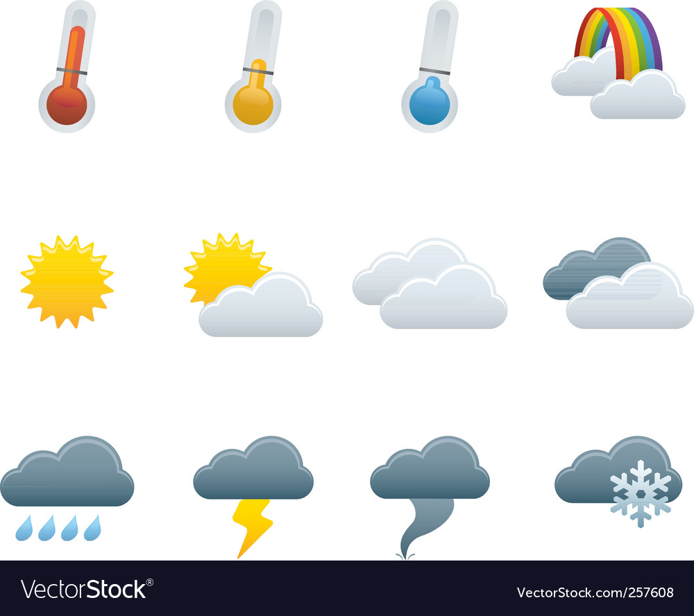 Weather forecast icons Royalty Free Vector Image