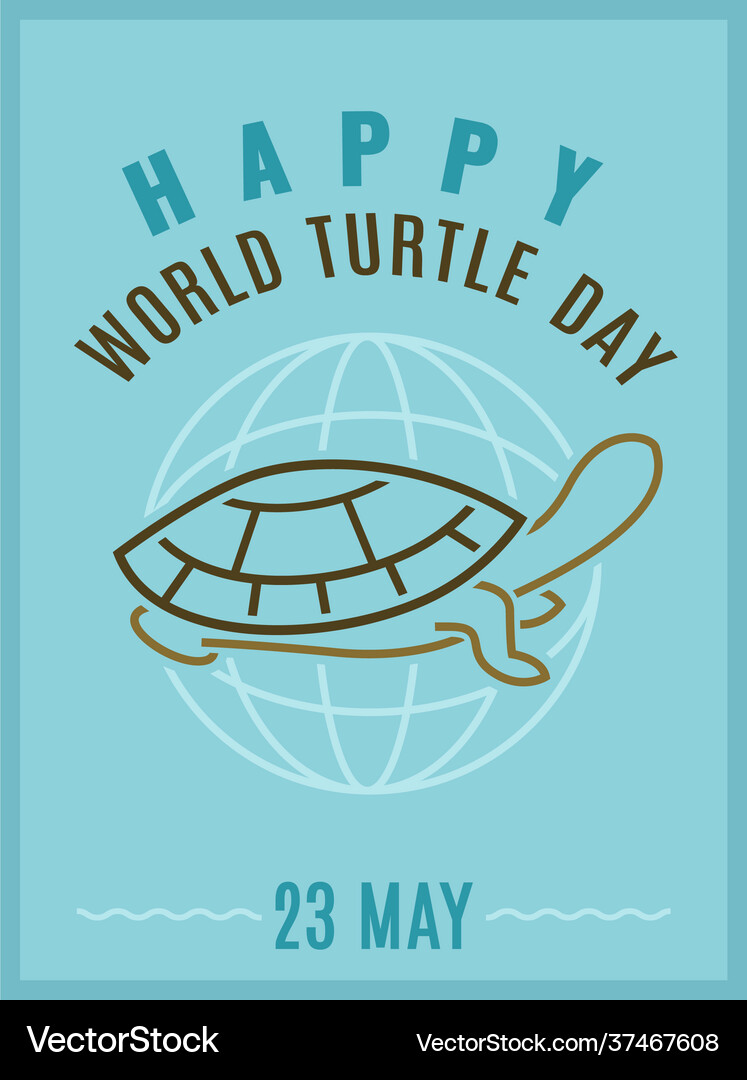 World turtle day in may international event Vector Image