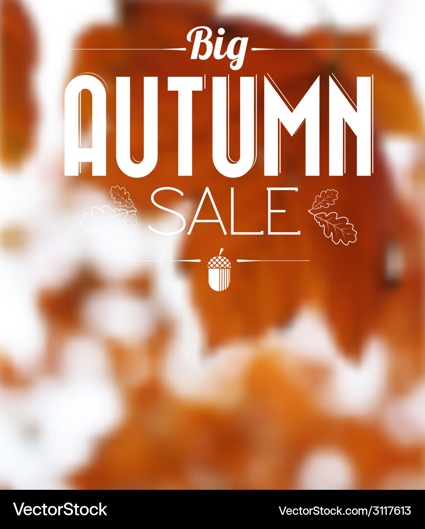 Autumn sale retro poster Royalty Free Vector Image