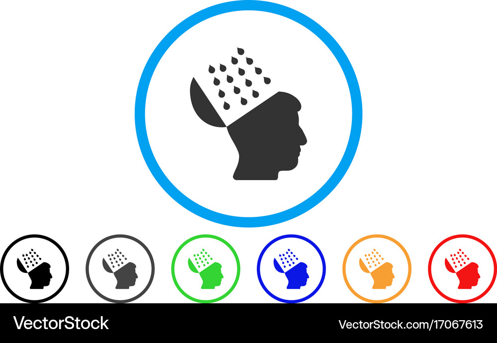 Brain shower rounded icon Royalty Free Vector Image