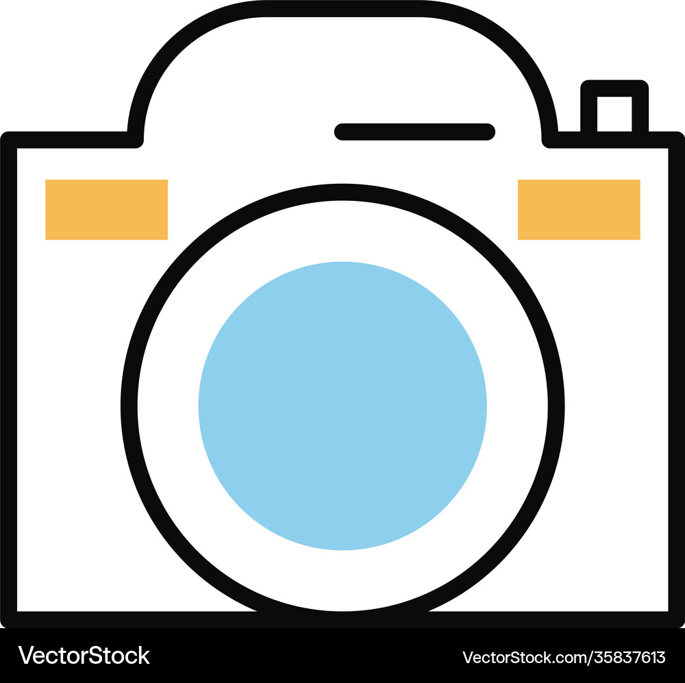 Camera photographic line and fill style icon Vector Image