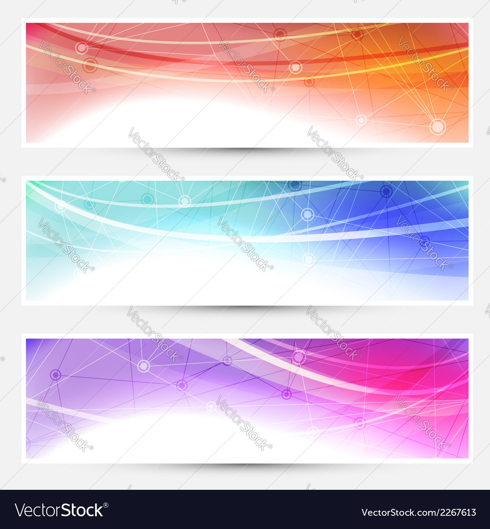 Collection web headers footers connection Vector Image