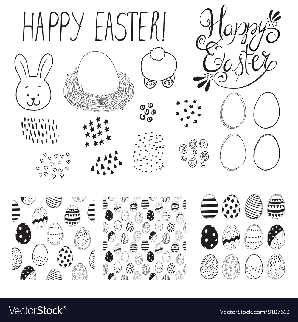 Easter elements set Royalty Free Vector Image - VectorStock