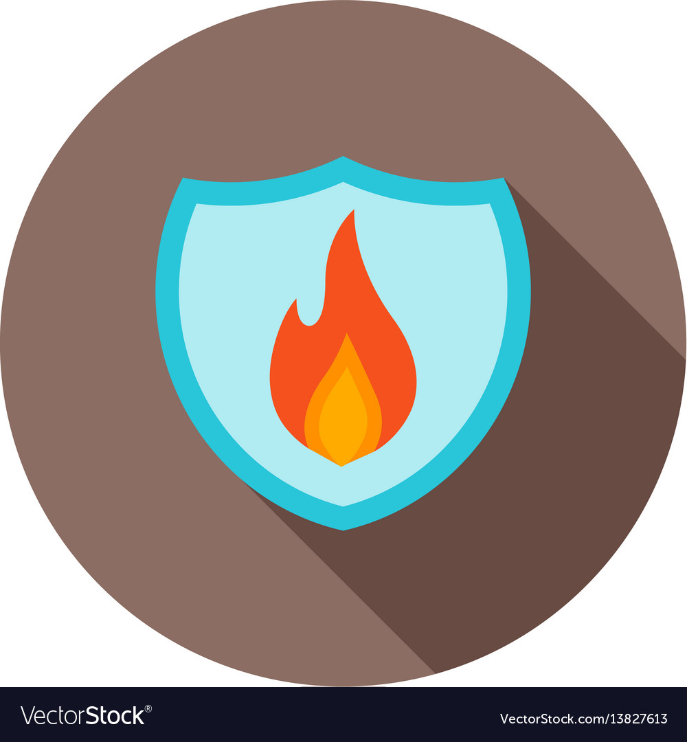 Fire shield Royalty Free Vector Image - VectorStock