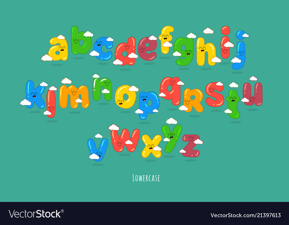 Funny lowercase font Royalty Free Vector Image