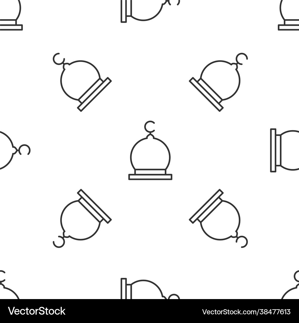 Grey line muslim mosque icon isolated seamless Vector Image
