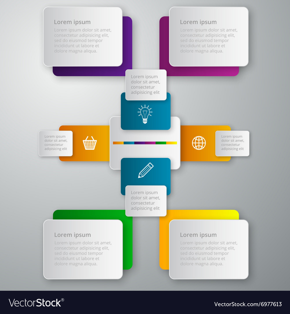 Infographics paper rectangles Royalty Free Vector Image