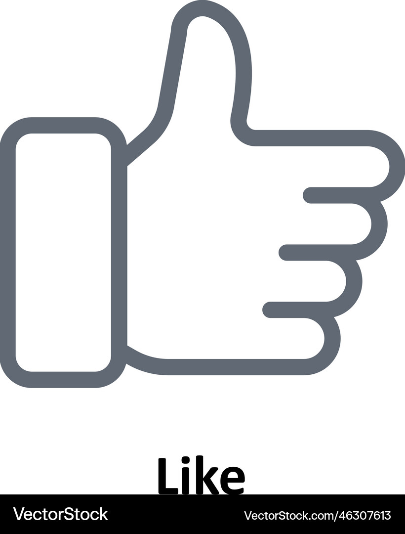 Like outline icons simple stock Royalty Free Vector Image