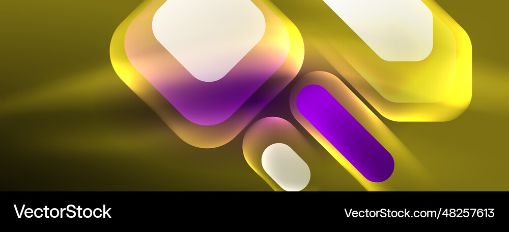 Neon lines squares and round shapes abstract Vector Image