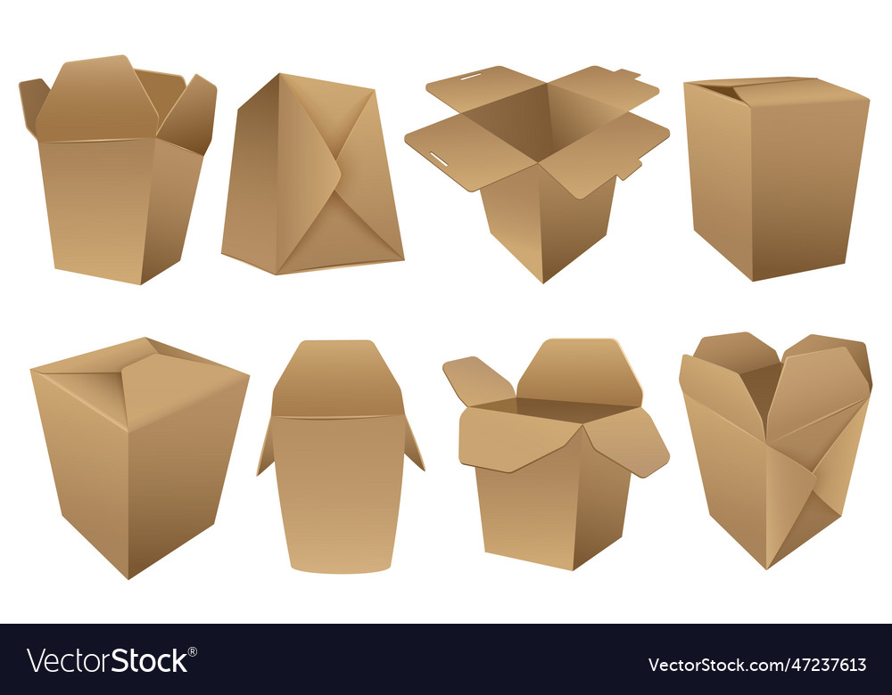 Realistic box mega set graphic elements in flat Vector Image