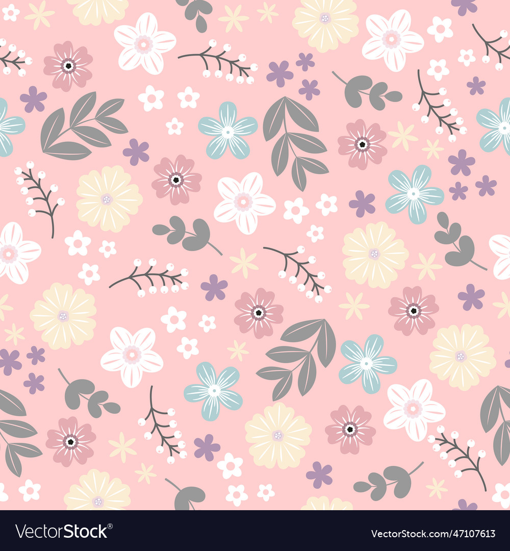 Simple seamless pattern with flowers Royalty Free Vector