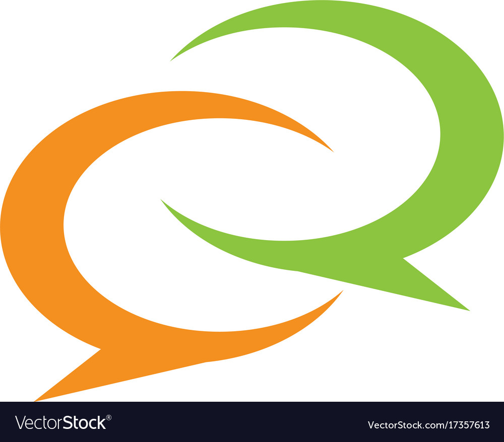 Speech bubble icon logo template Royalty Free Vector Image
