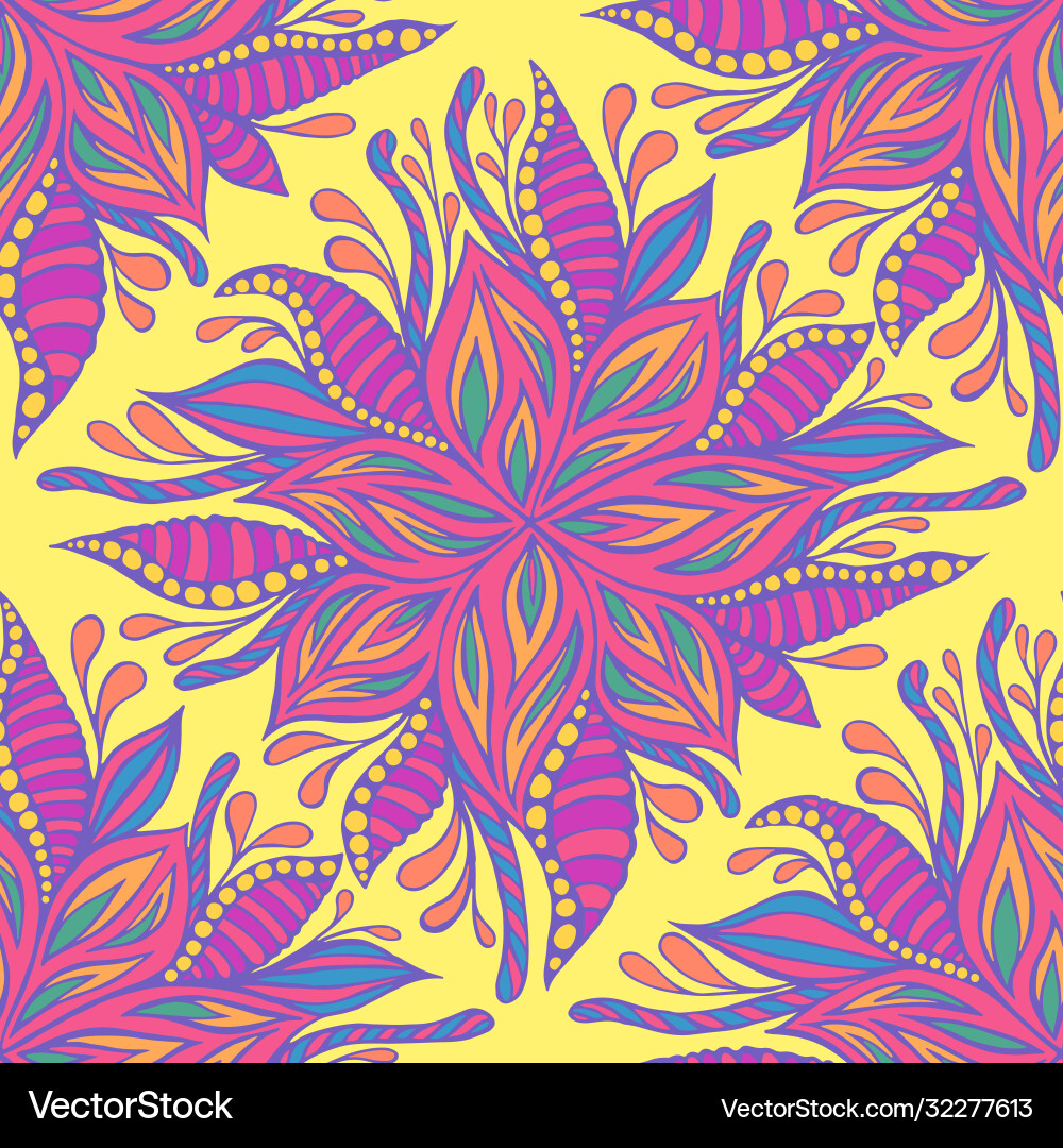 Summer vivid flowers seamless pattern pastel neon Vector Image