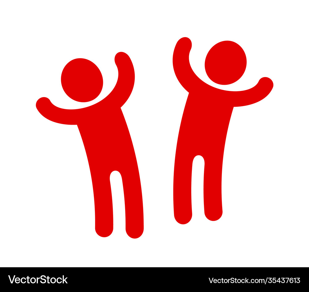Two people are happy because success concept Vector Image