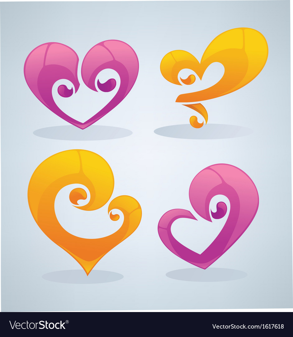 Bright hearts Royalty Free Vector Image - VectorStock