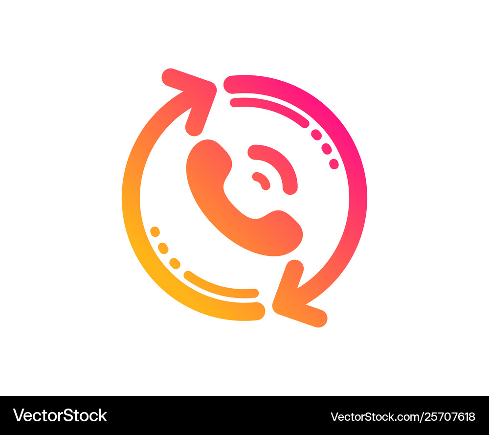 Call center service icon recall support sign Vector Image