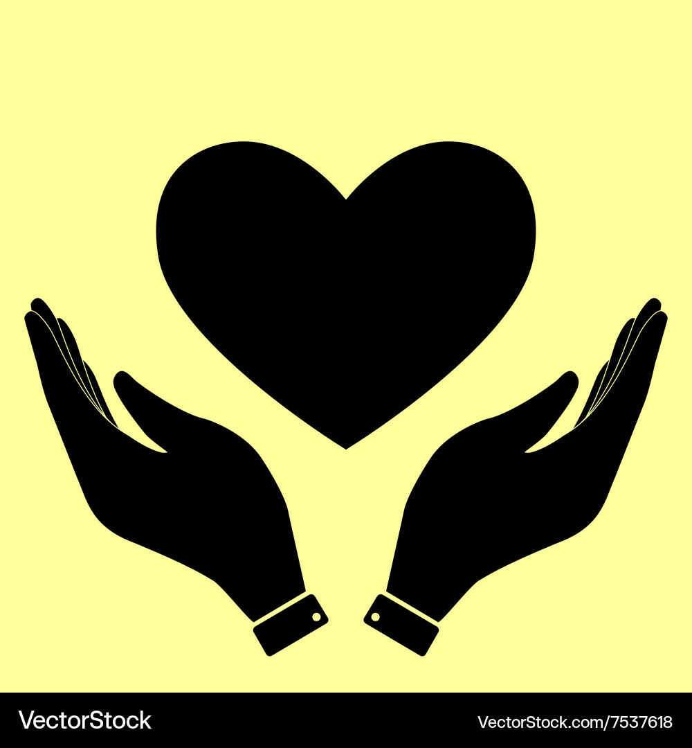 Concept icon with hands Royalty Free Vector Image
