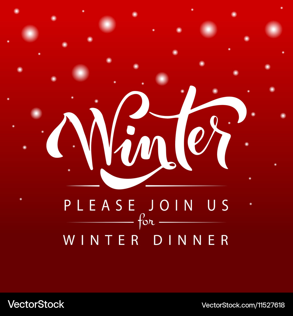 Hand sketched winter lettering typography Vector Image