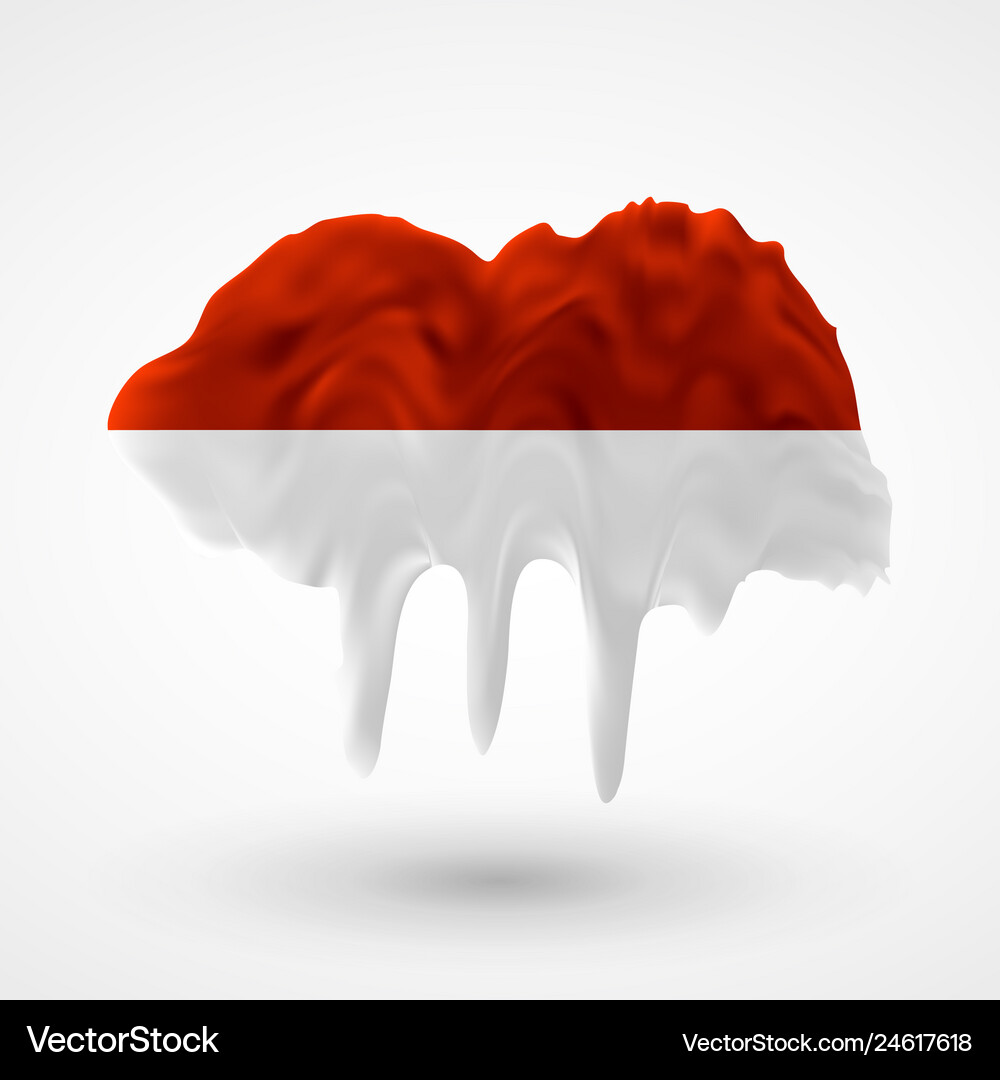 Isolated flag of monaco painted colors Royalty Free Vector