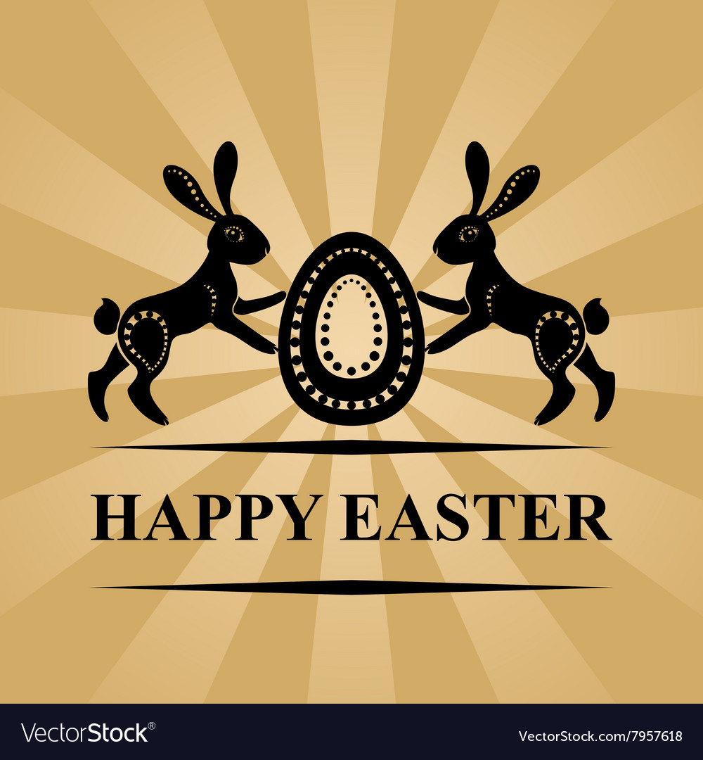 Pair bunny easter Royalty Free Vector Image - VectorStock