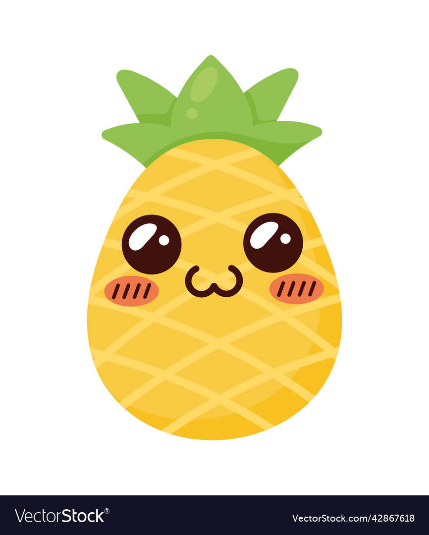 Pineapple kawaii fruit Royalty Free Vector Image