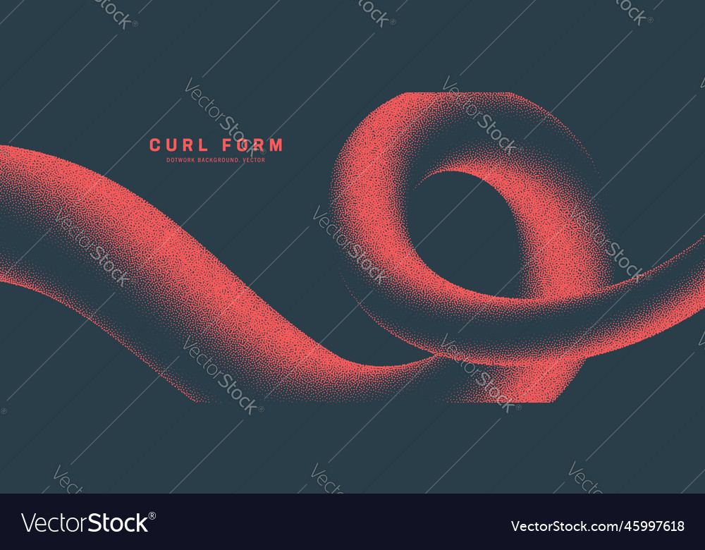 Red dynamic curl form dot work creative Royalty Free Vector