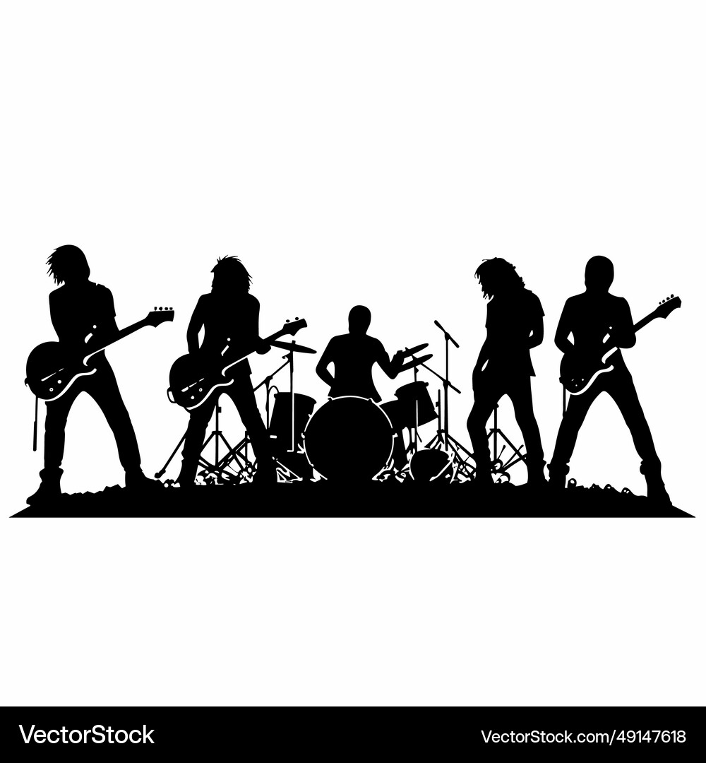 Rock band black icon on white background Vector Image