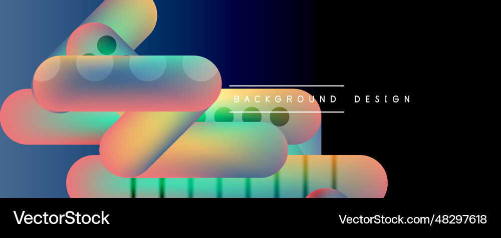 Round shapes and lines with fluid gradients Vector Image