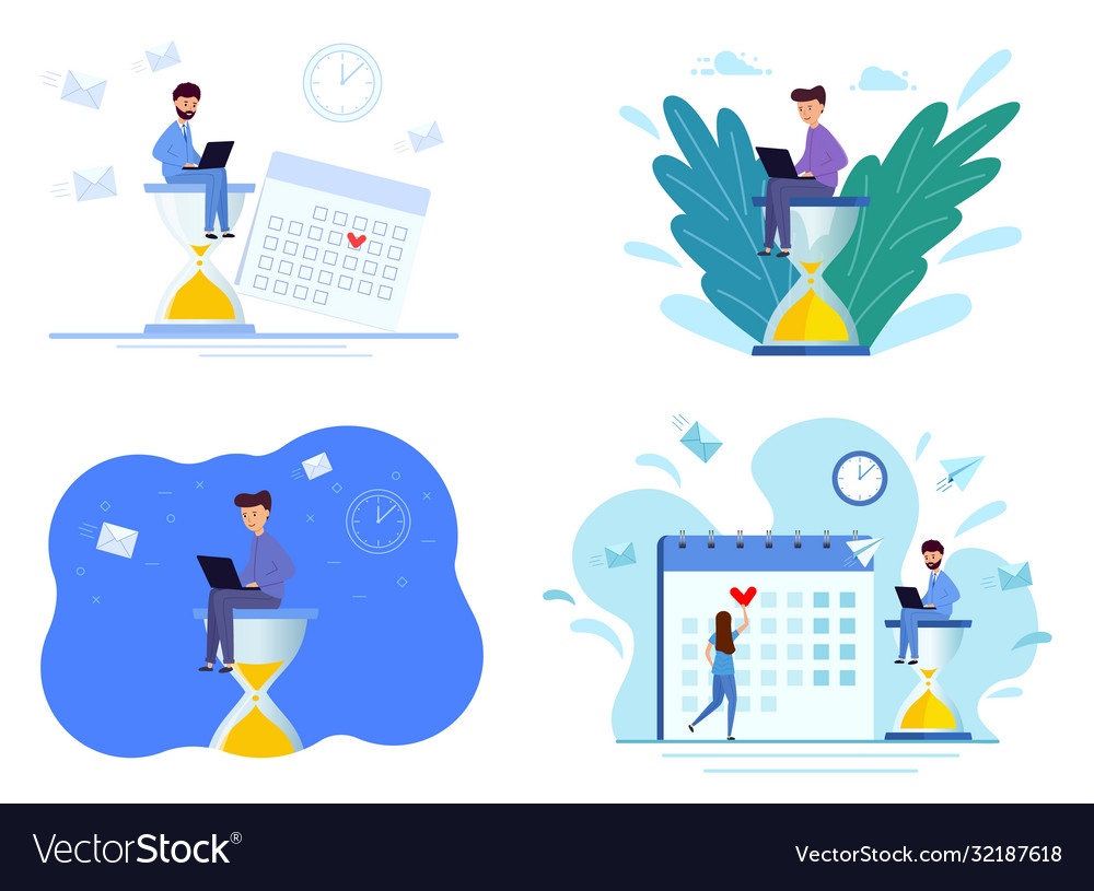 Set deadline programmer and Royalty Free Vector Image