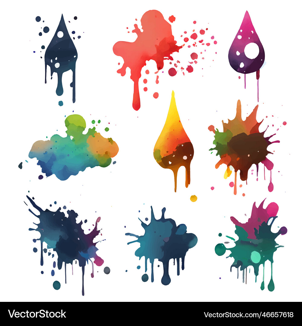 Set of holi dust splash Royalty Free Vector Image