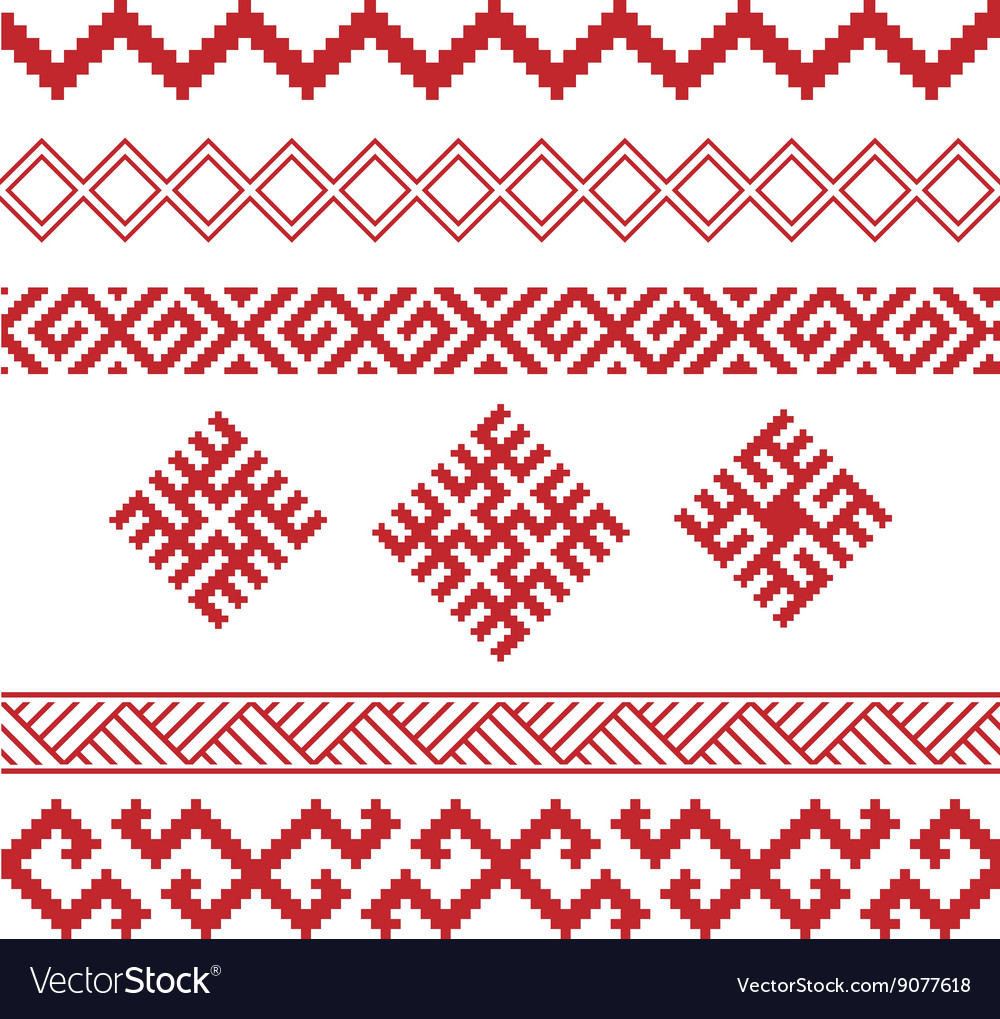 Slavic Ornamental Elements Set Royalty Free Vector Image