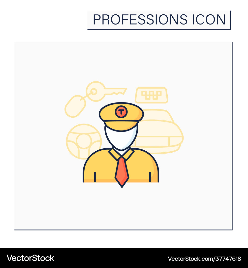 Taxi driver color icon Royalty Free Vector Image