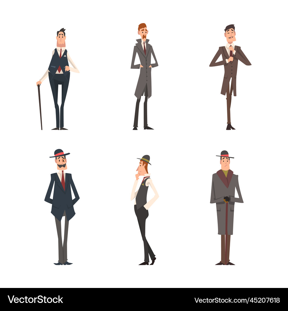 Victorian gentleman in elegant suit Royalty Free Vector