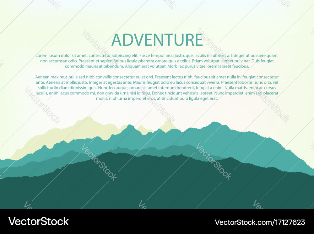 Adventure mountain background landscape hills Vector Image