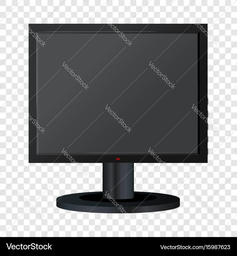 Black computer monitor mockup realistic style Vector Image