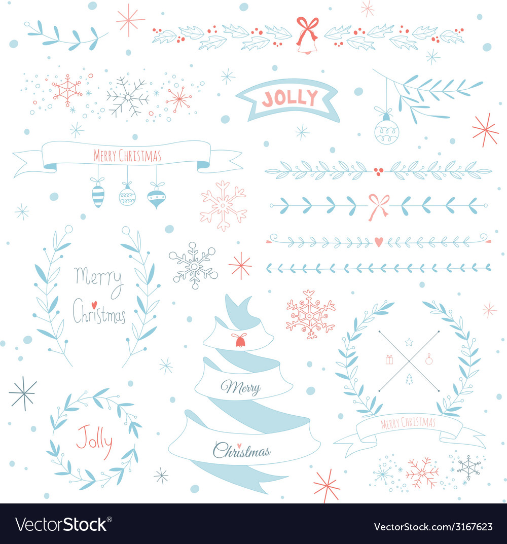 Christmas set Royalty Free Vector Image - VectorStock
