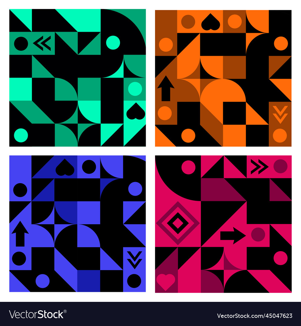 Cover set geometric pattern Royalty Free Vector Image