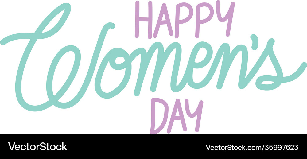 Cute happy womens days lettering Royalty Free Vector Image
