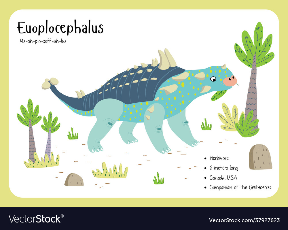 Dinosaur fact flash cards - dinosaur names Vector Image