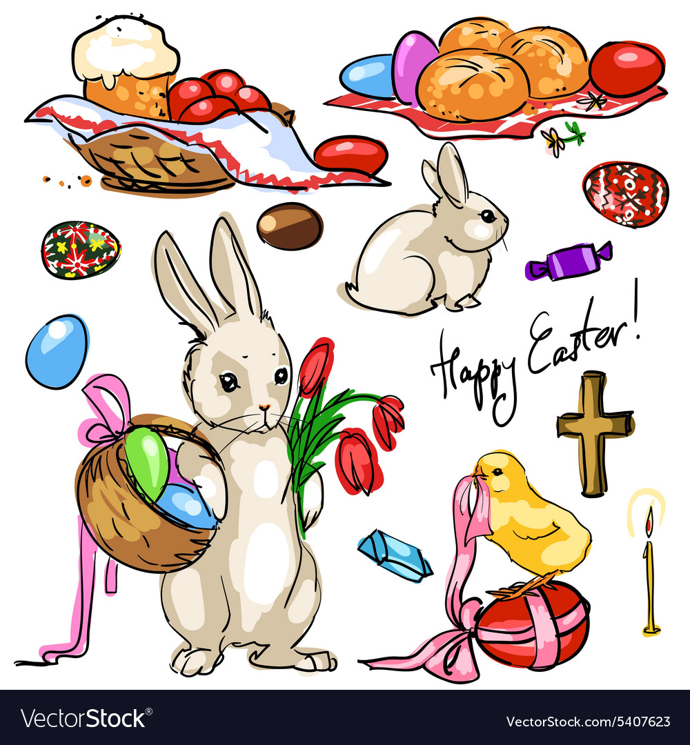 Easter Collection Royalty Free Vector Image - VectorStock