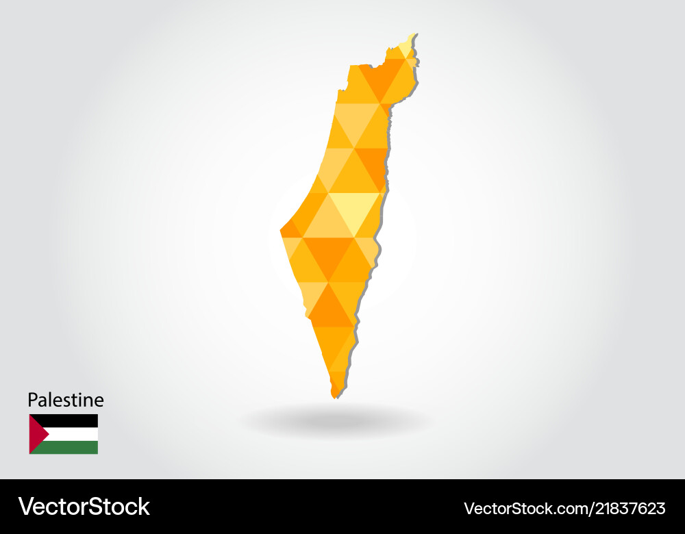 Geometric polygonal style map of palestine low Vector Image